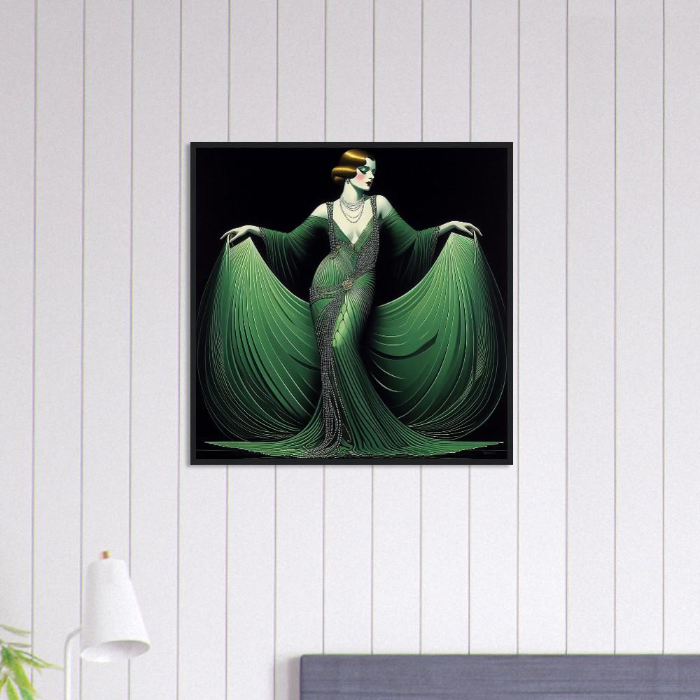 Art Deco Wall Art - "jiji" Premium Matte Paper Poster Framed in Black ...