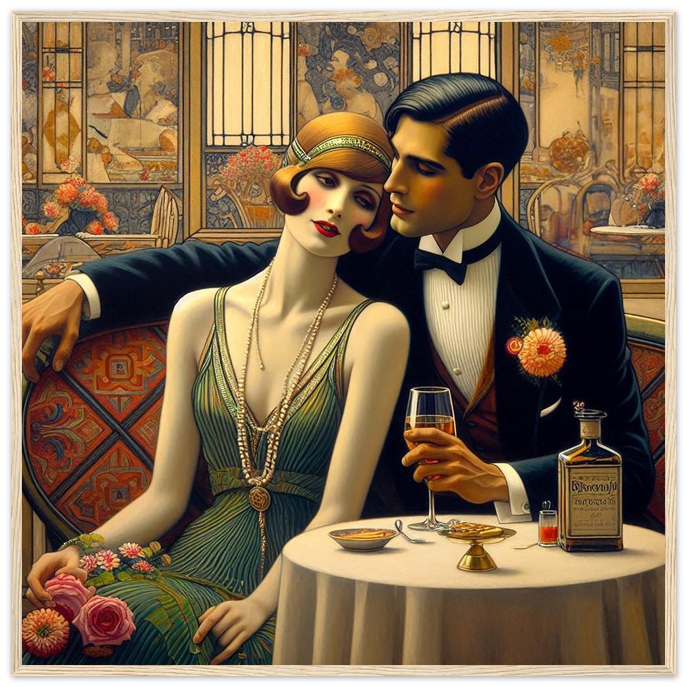 Art Deco Wall Art cozy Printed on Premium Matte Paper Framed in Wood. A ...