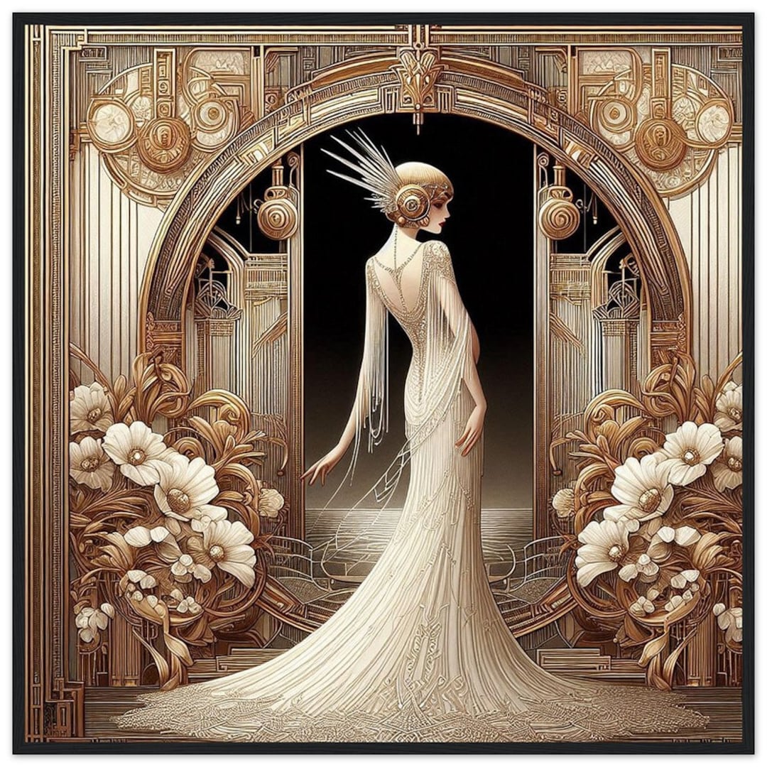 Art Deco "pureté D’une Mariée" Print, Vintage Bride Style Framed Wall ...
