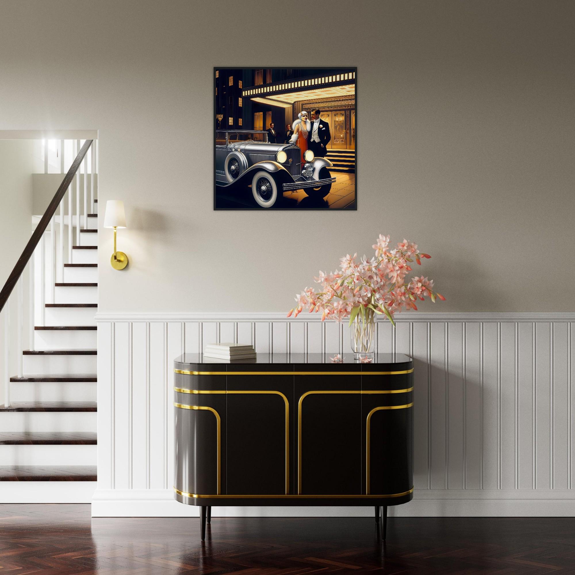 Art Deco Framed Poster – 'heading Home' Vintage Car Print - Etsy