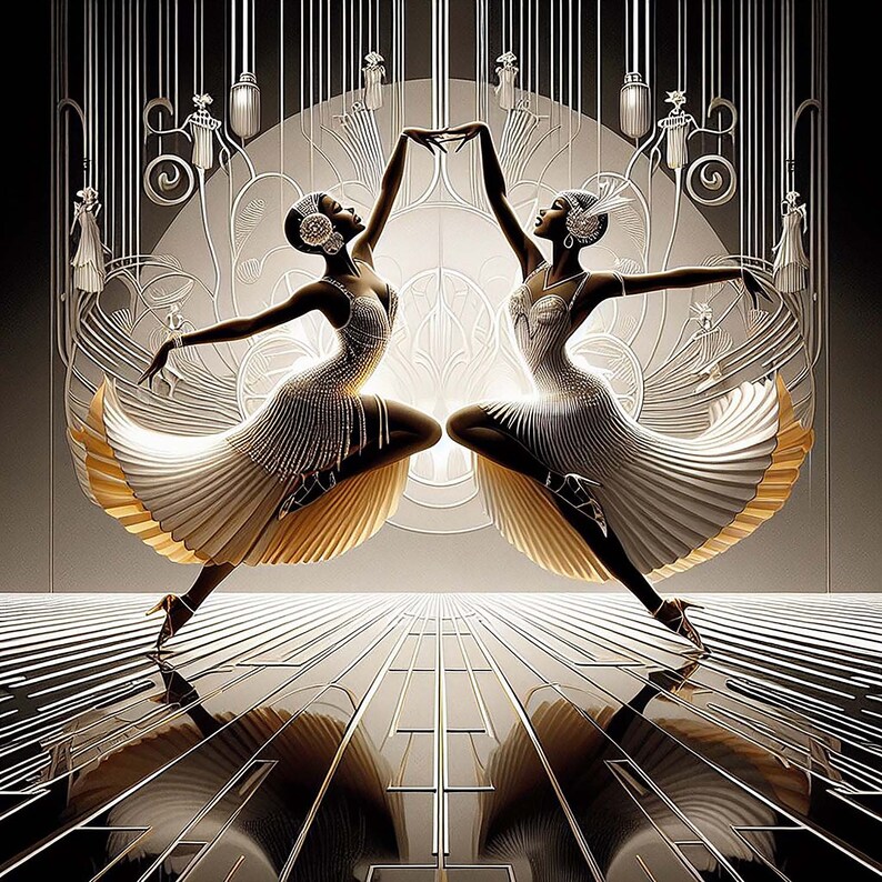 Art Deco Printable Wall Art Deco Harlem Dancers Art Deco Wall Art ...