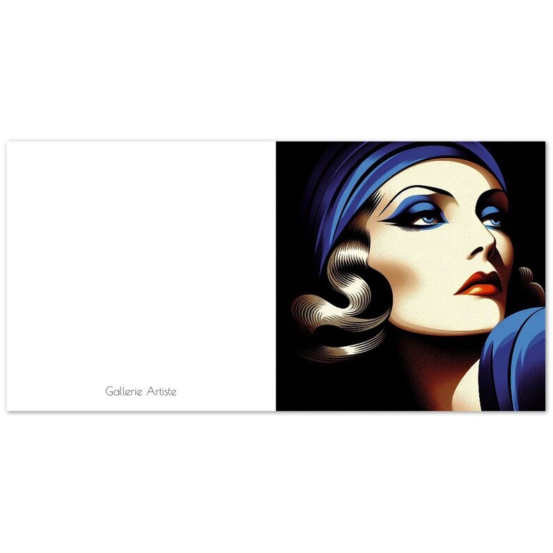 Pack of 10 Blank Movie Star Style Art Deco Note Cards With Envelopes ...