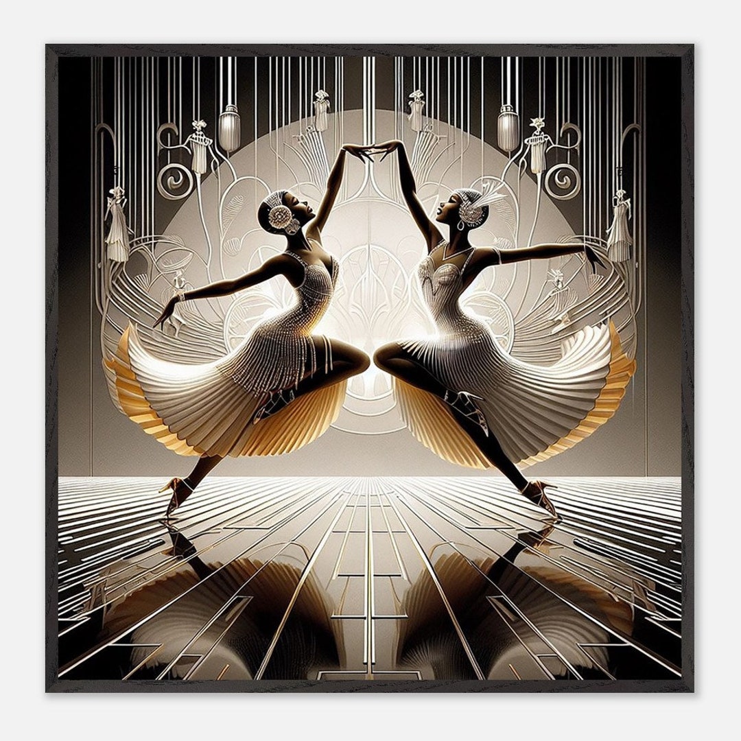 Wall Art "art Deco Harlem Dancers" Printed on Premium Matte Paper ...