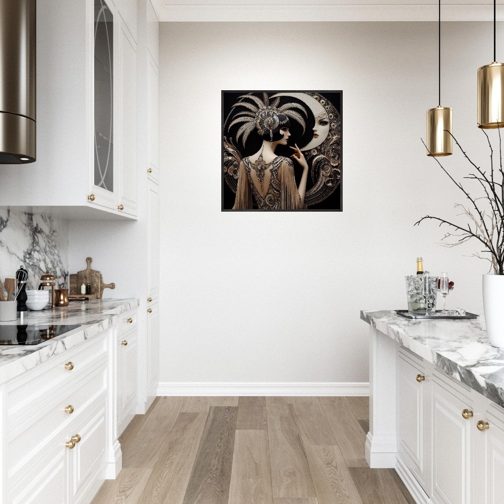 Art Deco Wall Art beautiful Flapper in the Moon Printed on Premium ...