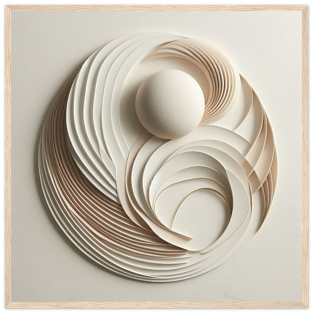 Abstract Cream Sculpture Art Print: Minimalist Wood Frame - Etsy