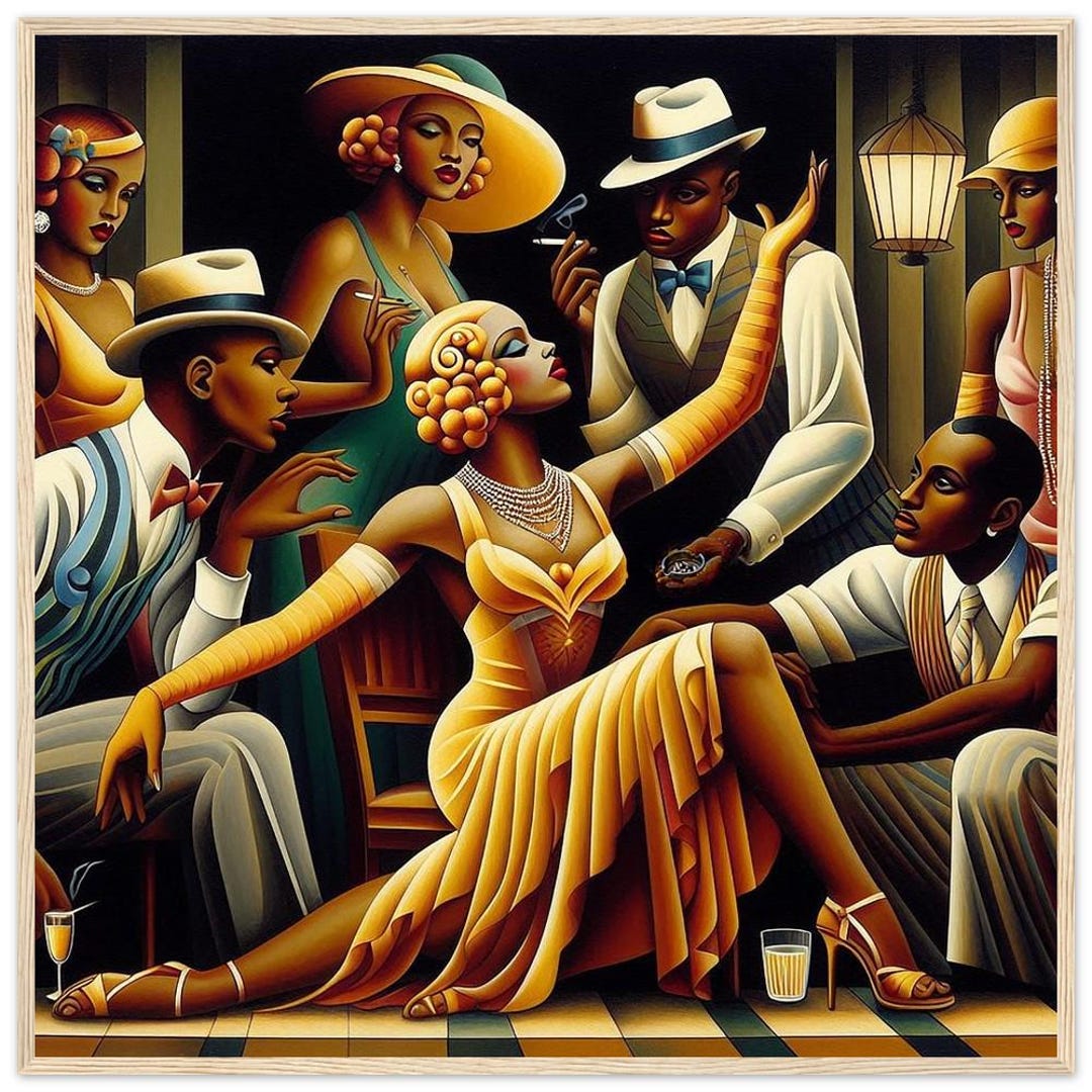 Art Deco "clubbing in Harlem" Framed Wall Art, Matte Paper - Etsy