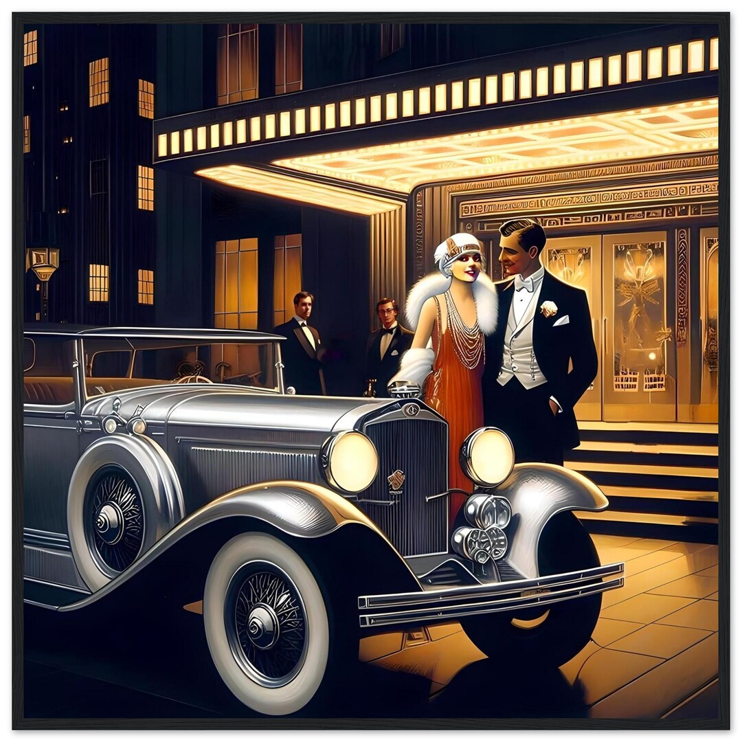 Art Deco Framed Poster – 'heading Home' Vintage Car Print - Etsy