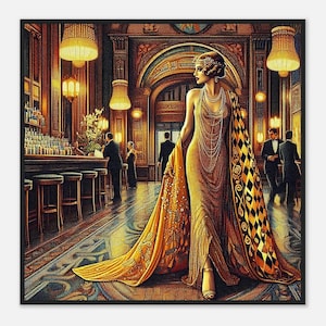 Art Deco Harlequin Print, "alluring" Framed Poster - Etsy