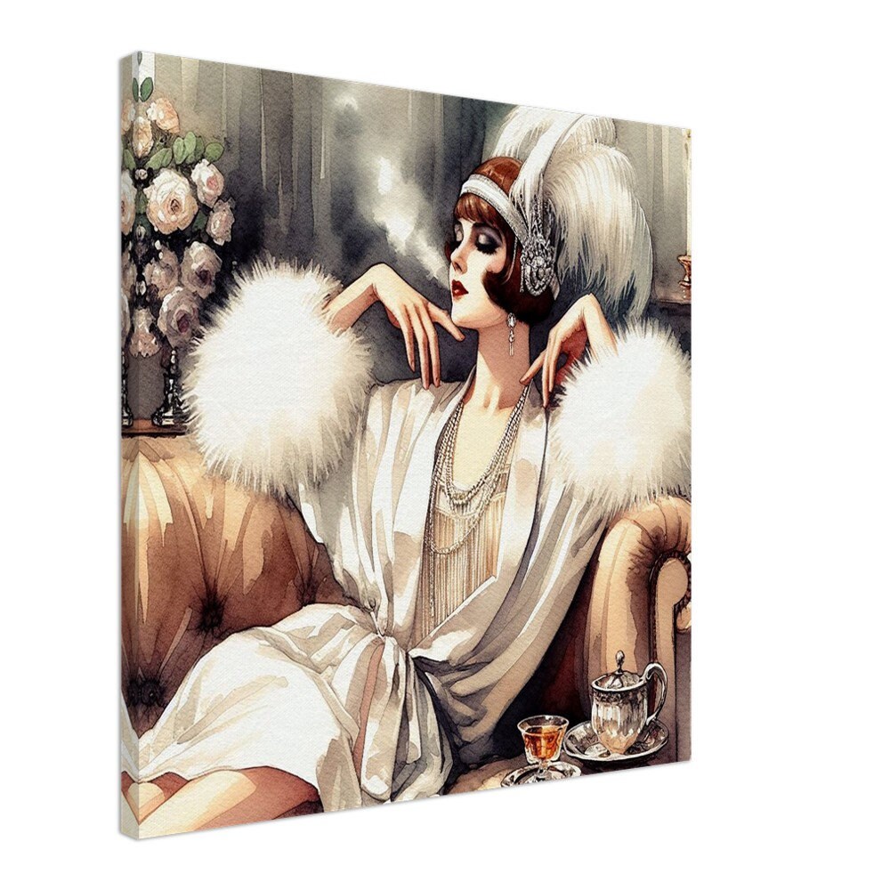 Art Deco Wall Art flapper of Leisure Printed on Thin Canvas. Perfect ...