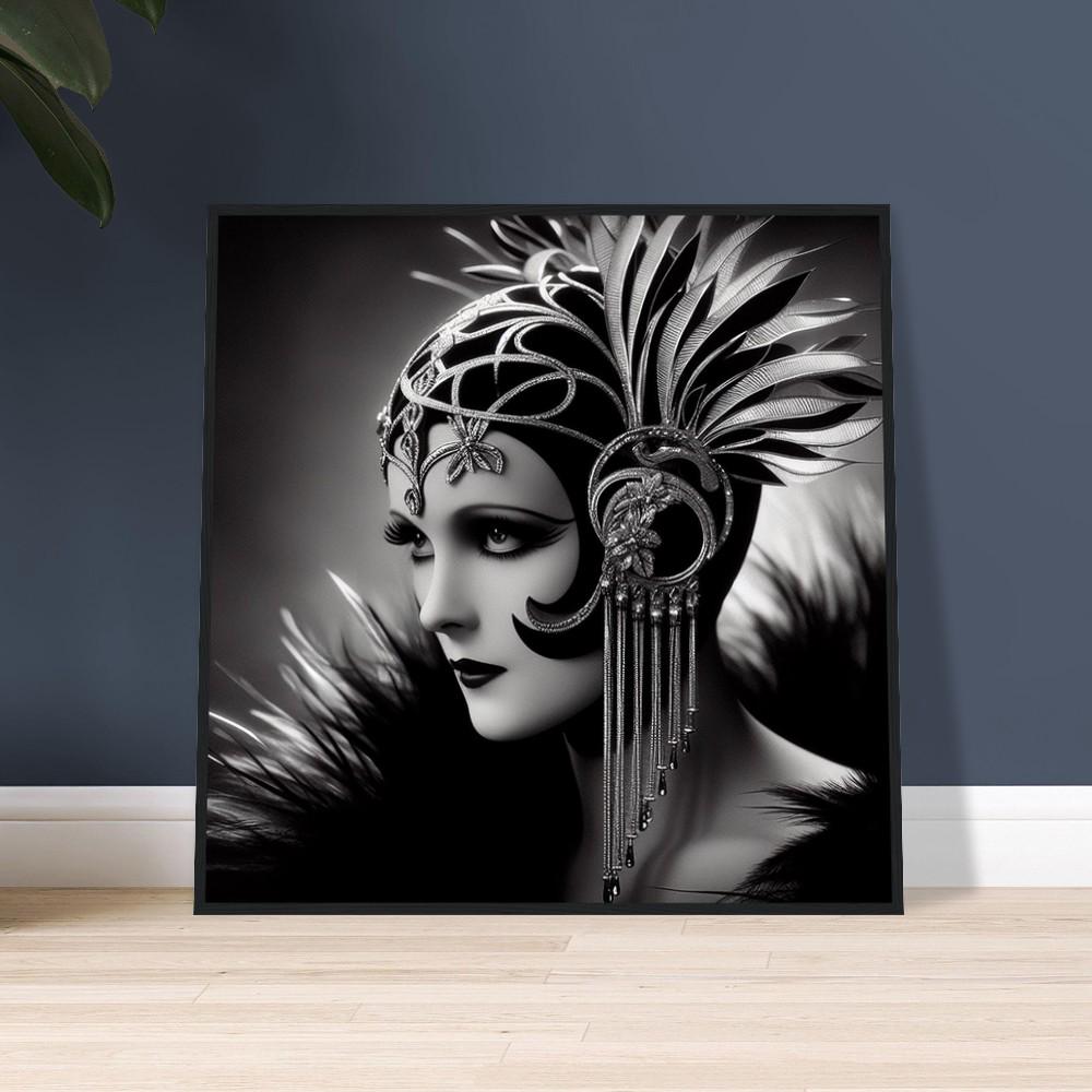 Art Deco Glamour Print: "hollywood Vamp" Black Framed Wall Art - Etsy