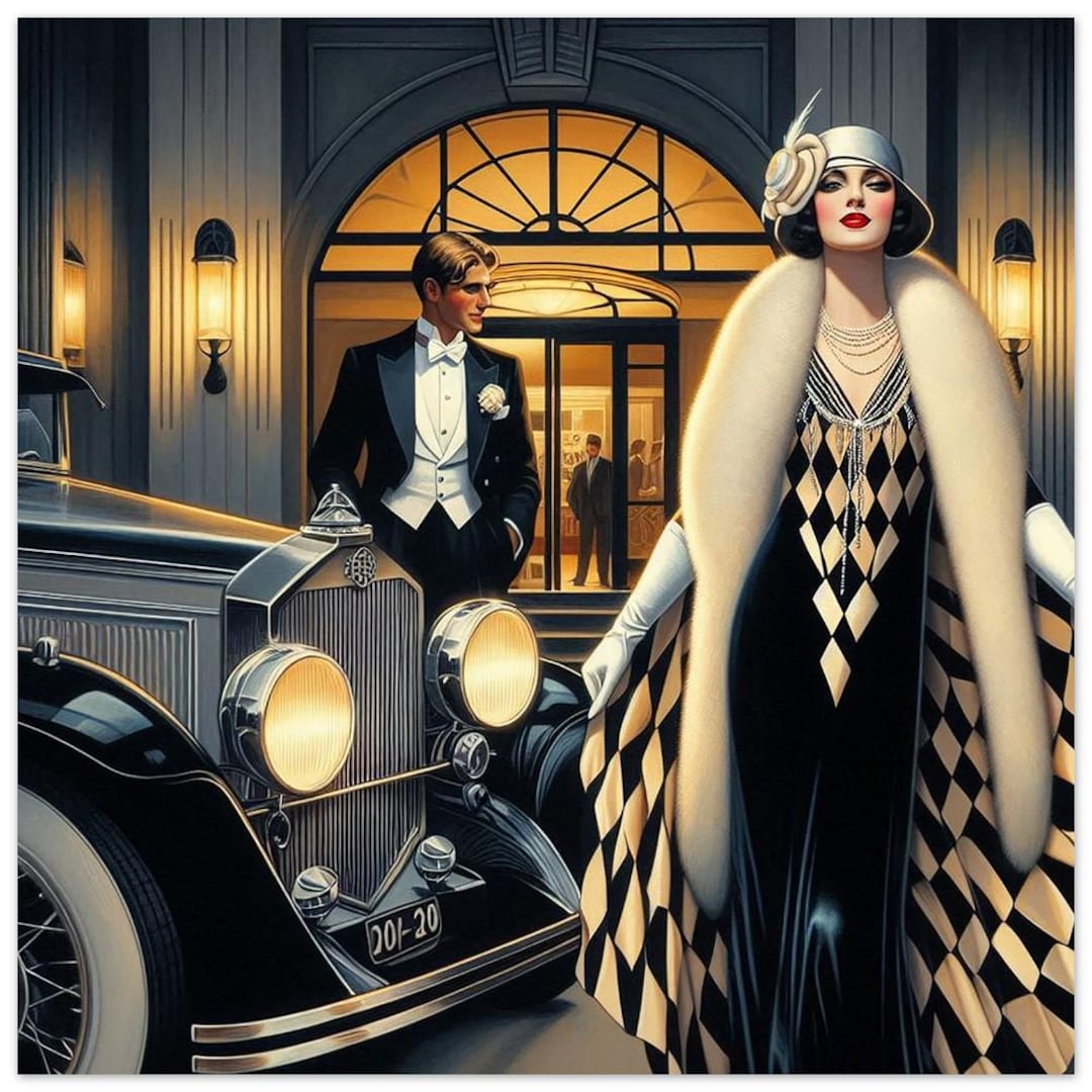 Art Deco Harlequin Poster, 1920s Fashion Print (12x12") - Etsy UK