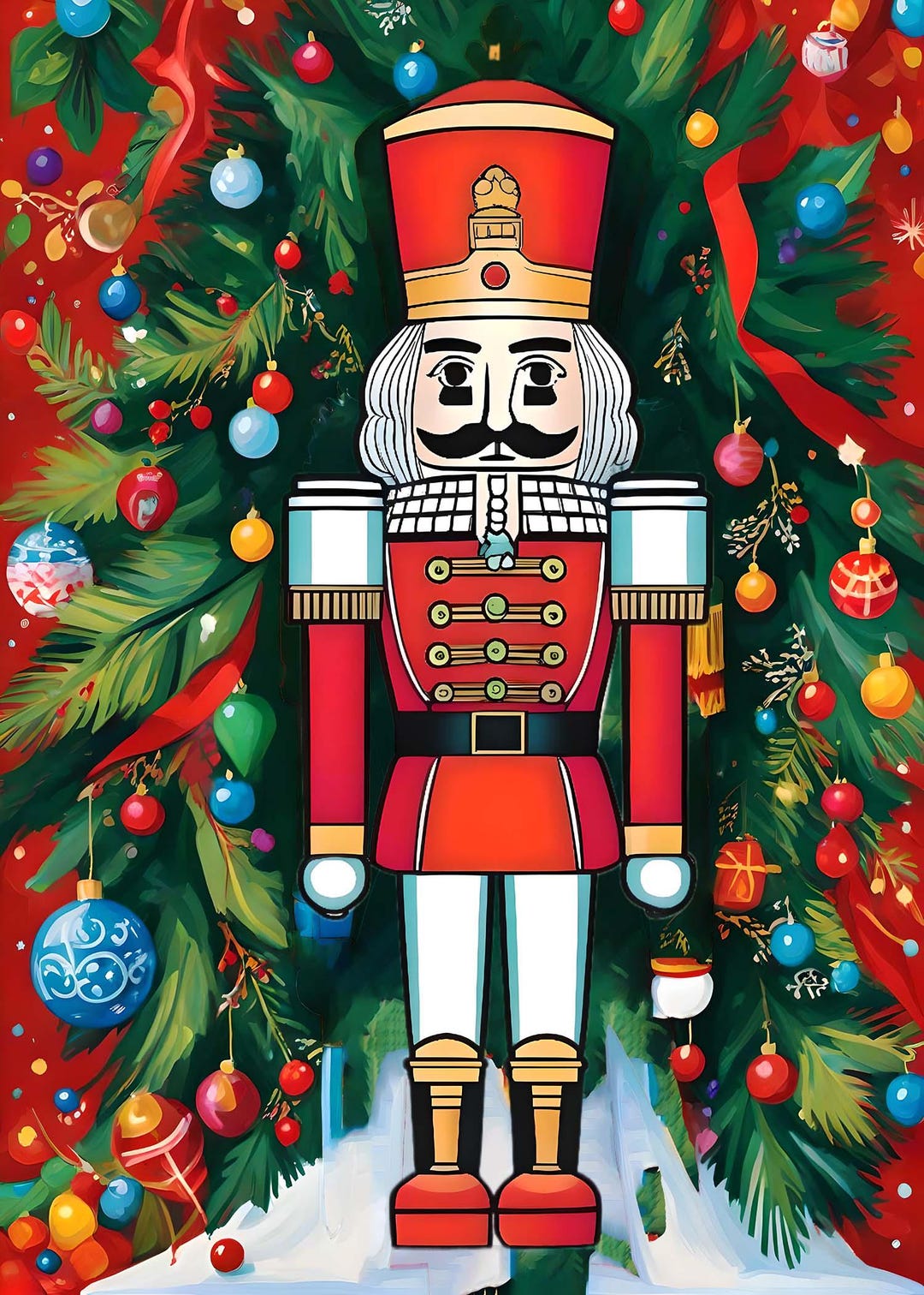 Printable Christmas Card, Merry Christmas Nutcracker 5x7 Card, Instant ...