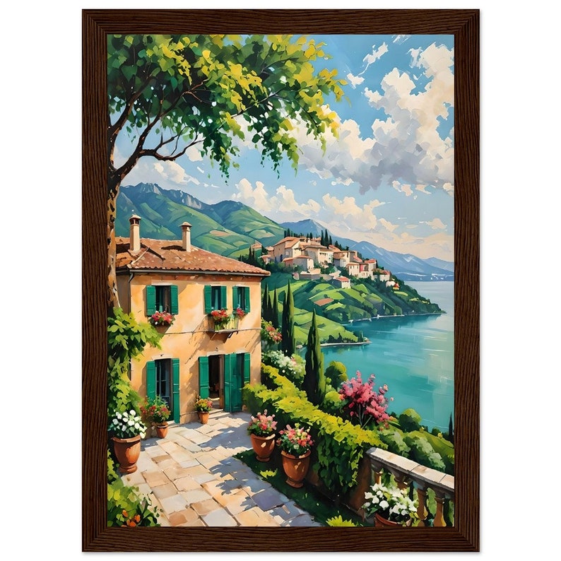Italian Wall Art bellissima Villa Italiana Con Vista Su Un Lago Premium ...