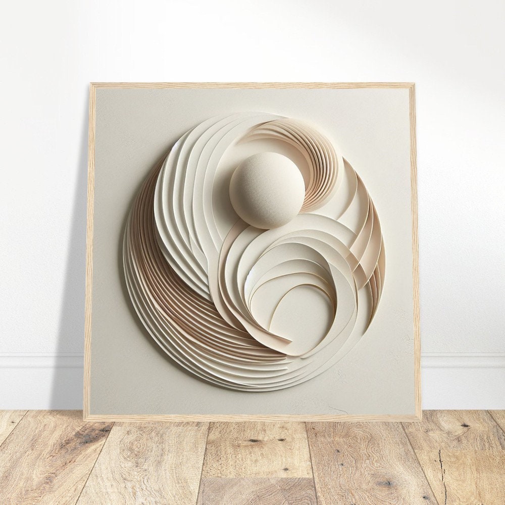Art Print: "sculpture in Cream" Minimalist | Wood Frame - Etsy