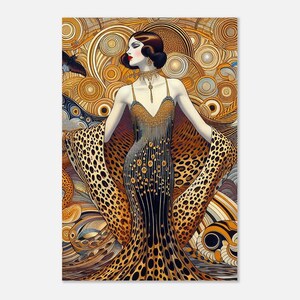 Art Deco Poster 24 X 36 Wall Art "leopard Lady" Printed on Premium ...