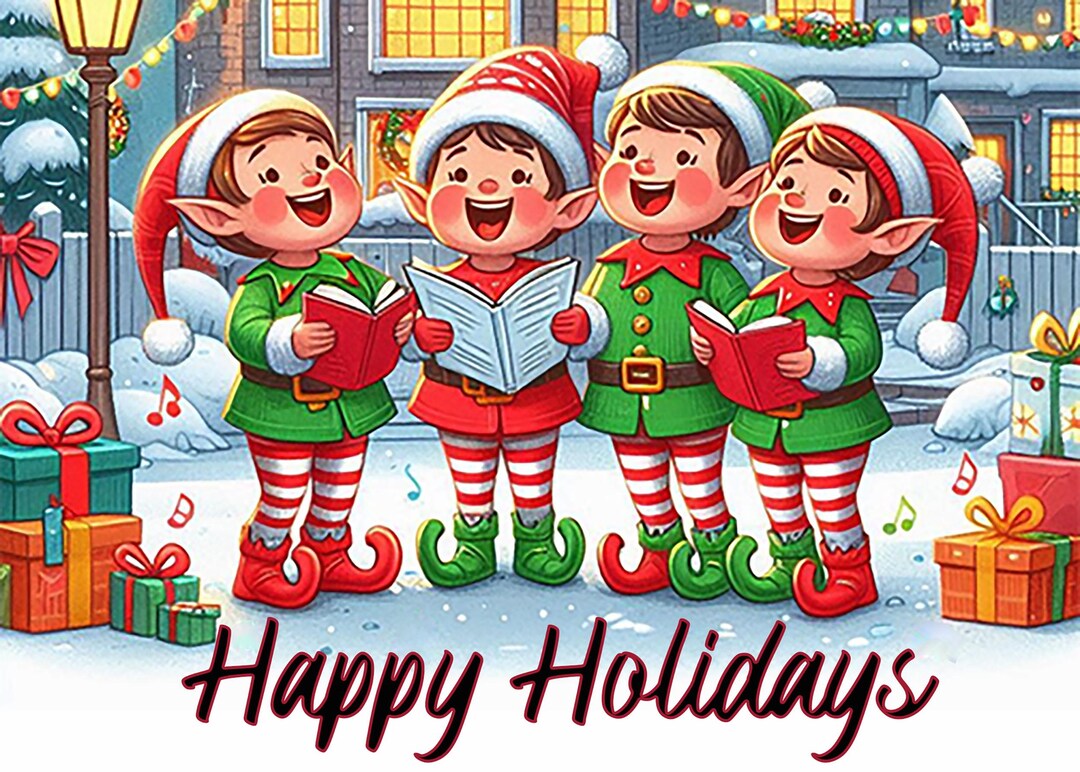 Holiday Card Printable Happy Holidays 5x7 Card, Instant Download ...