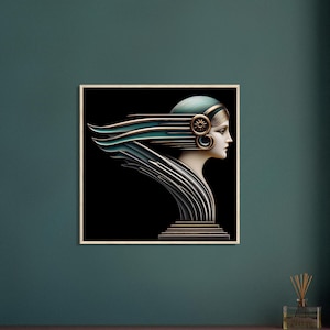 Art Deco Wall Art 'wind' Mascot Used on Cars - Mounted Framed Poster on ...