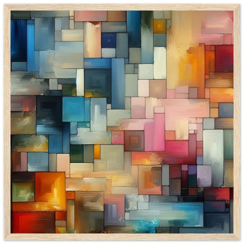 Abstract Wall Art Large Wood Framed Print study in Abstract Colors Wall ...