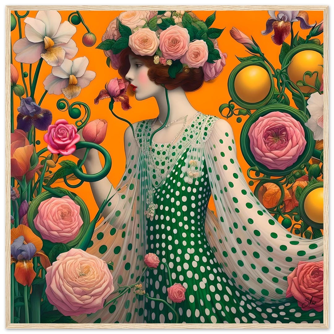 Art Deco Flower Nymph Print – Surreal Framed Wall Art - Etsy