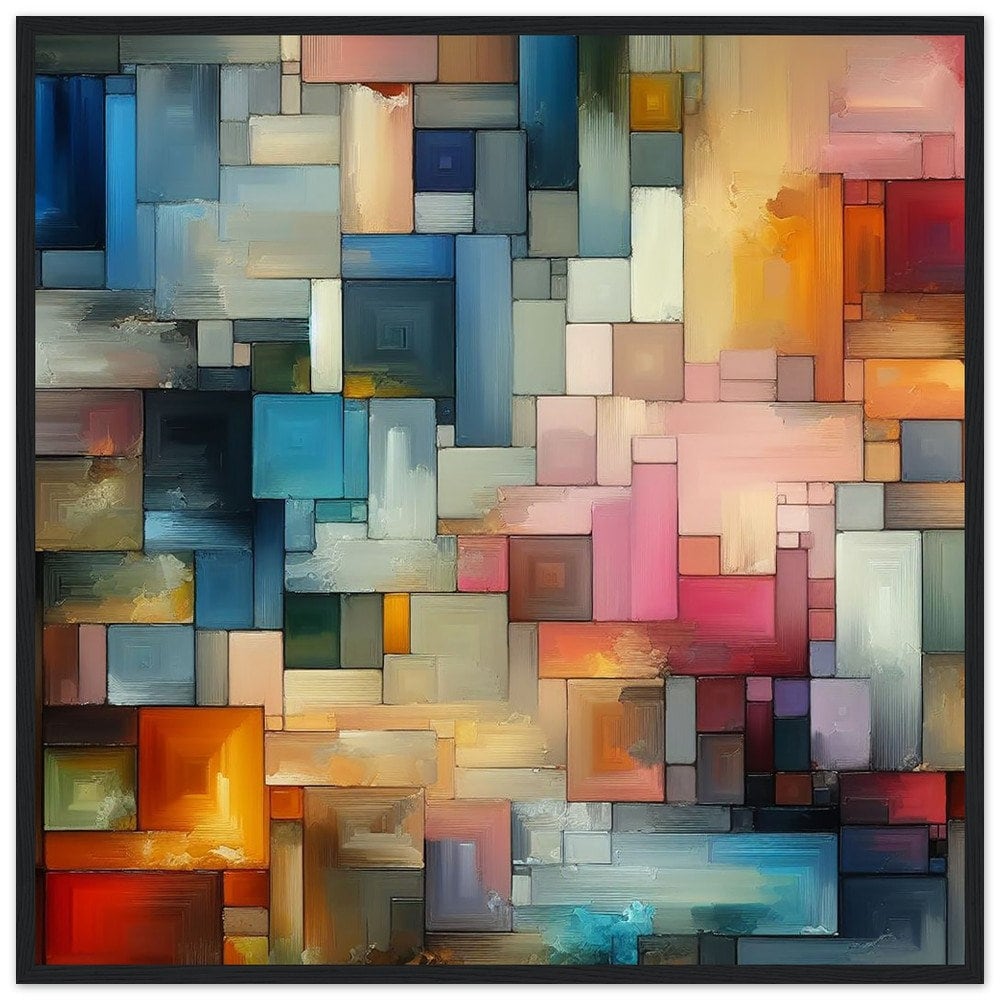 Abstract Wall Art Large Wood Framed Print study in Abstract Colors Wall ...