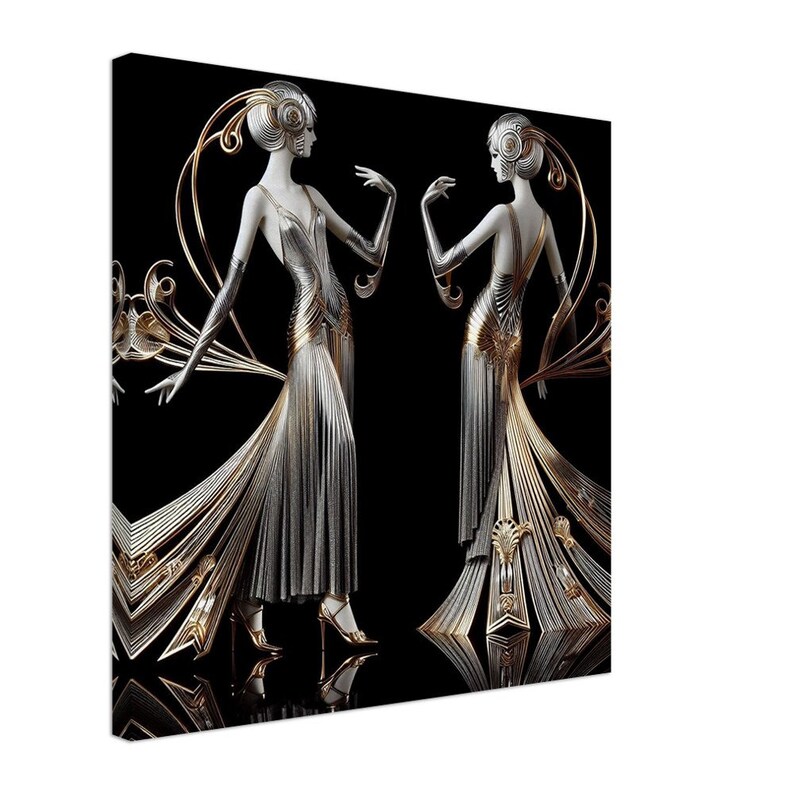 Art Deco Wall Art "the Reflection" Printed on Thin Canvas. Ideal for ...