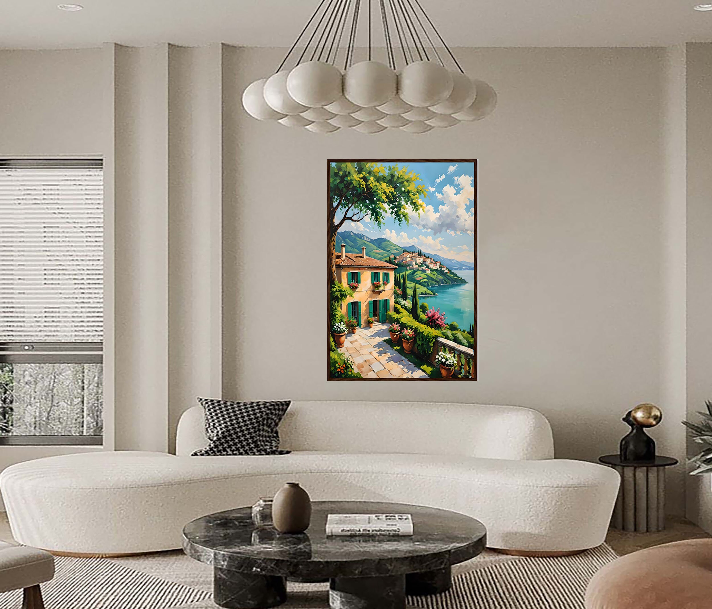 Italian Wall Art bellissima Villa Italiana Con Vista Su Un Lago Premium ...