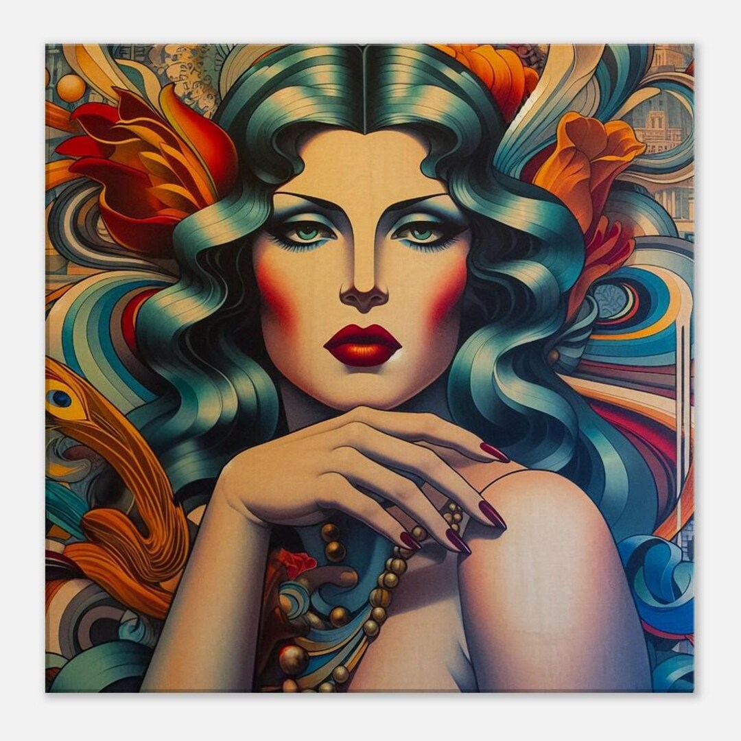 Art Deco Wall Art Wall Mural Detail Detroit azzurra Printed on Premium ...