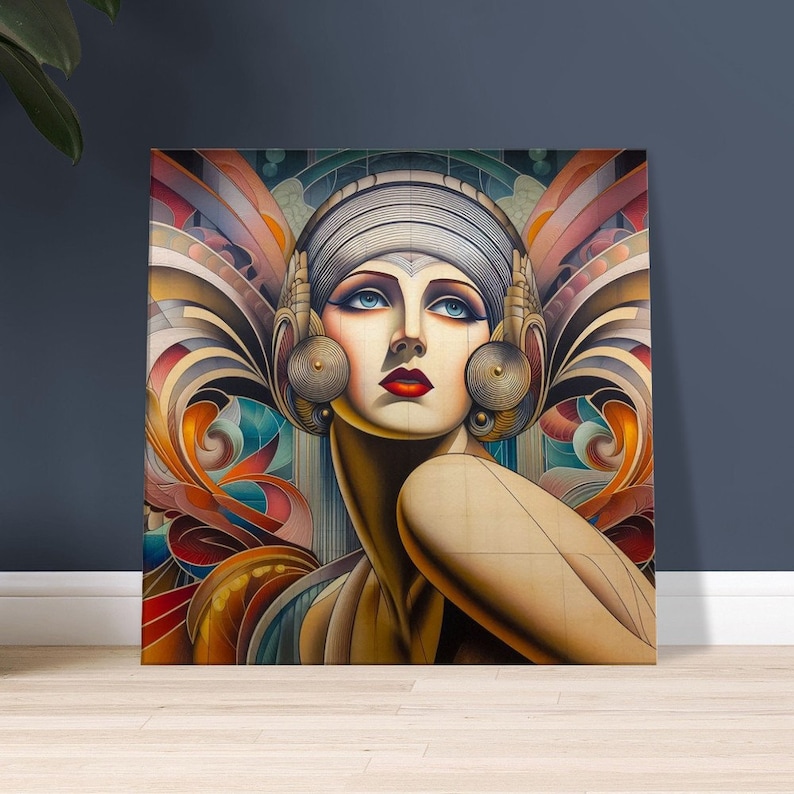Art Deco Wall Art Mural Inspired futurist From the Past Printed on Thin ...