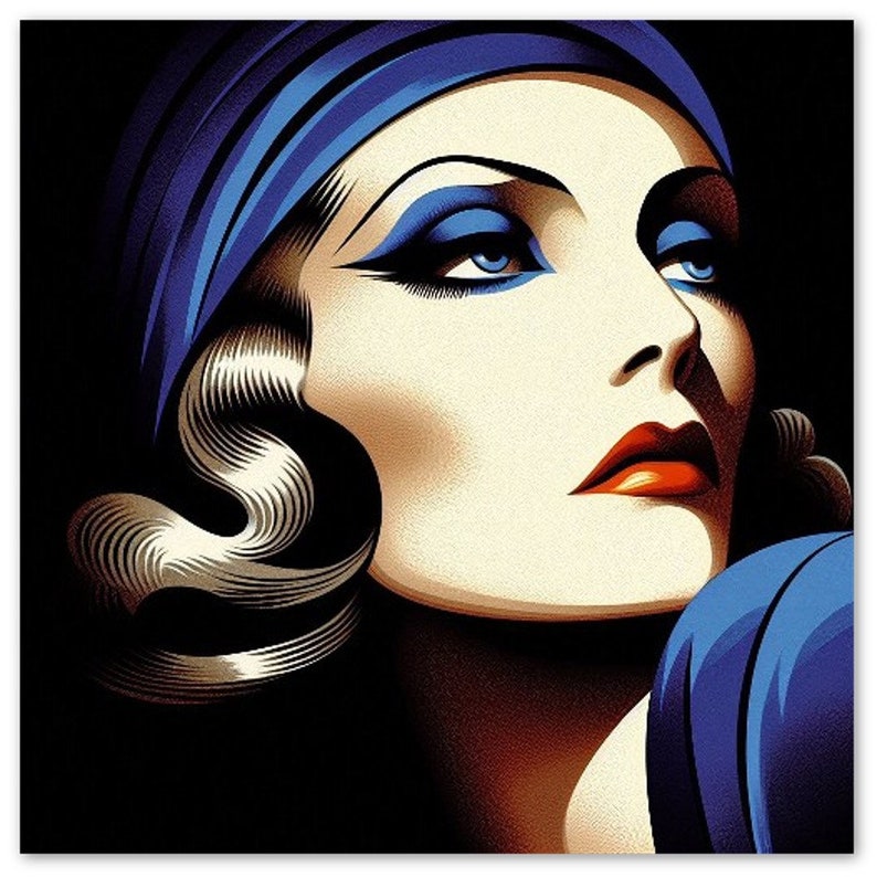 Pack of 10 Blank Movie Star Style Art Deco Note Cards With Envelopes ...