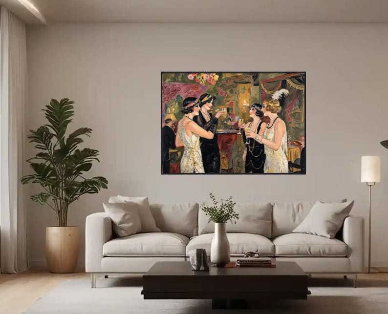 Art Deco Flappers Print, Roaring 20s Night Out, Framed Wall Art - Etsy