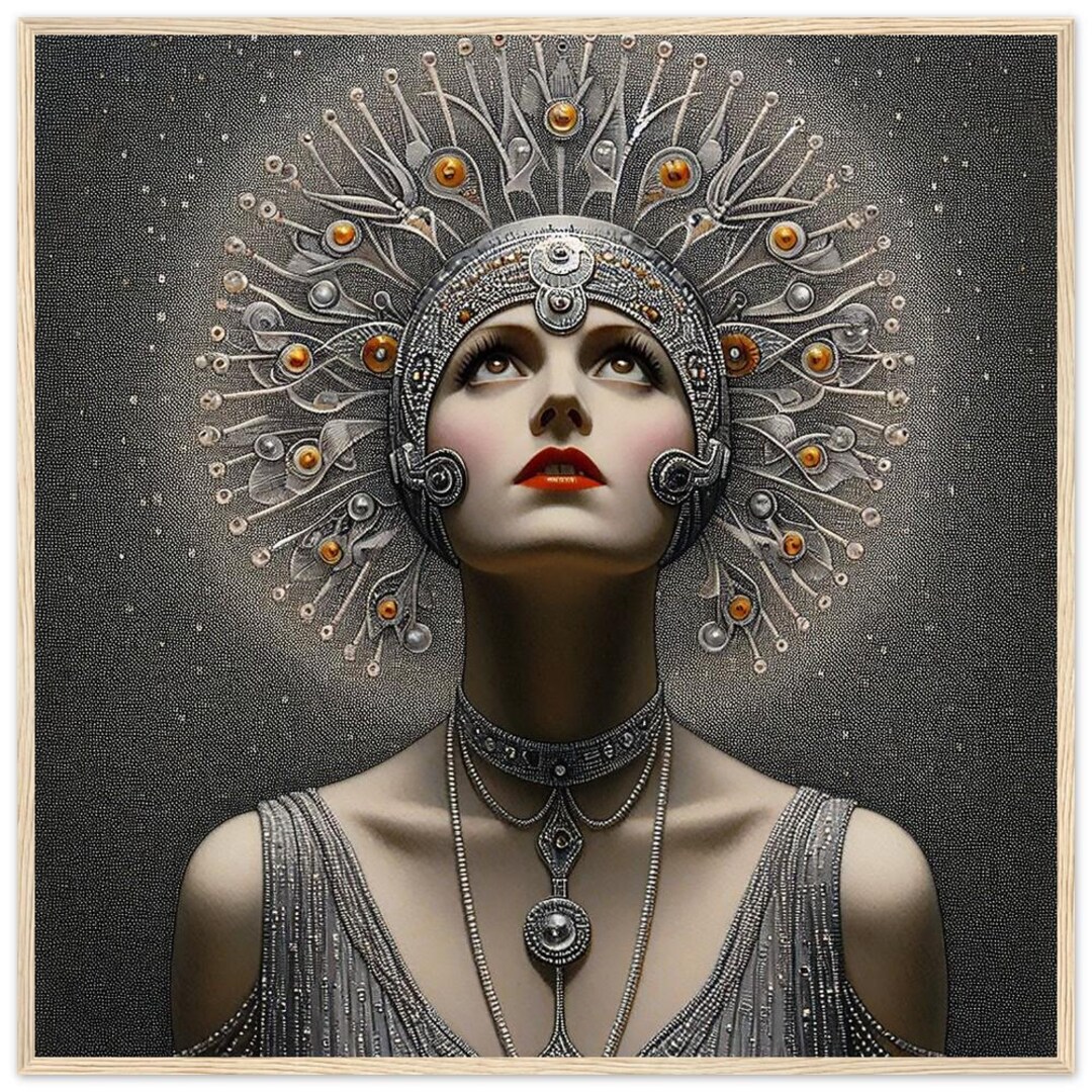 Art Deco Wall Art 'stargazer' – Mounted Framed Poster in Black or ...