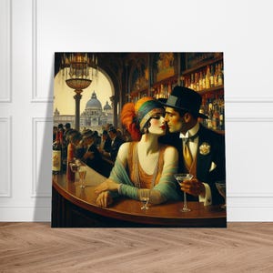Art Deco Wall Art "romantic Interlude" Printed on Classic Semi-glossy ...
