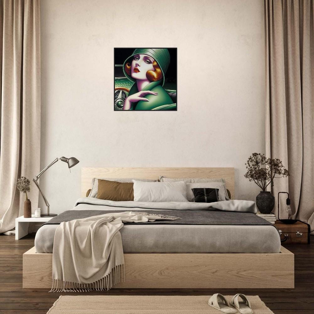 Art Deco Wall Art Lempicka Inspired green Vamp Printed on Premium Matte ...