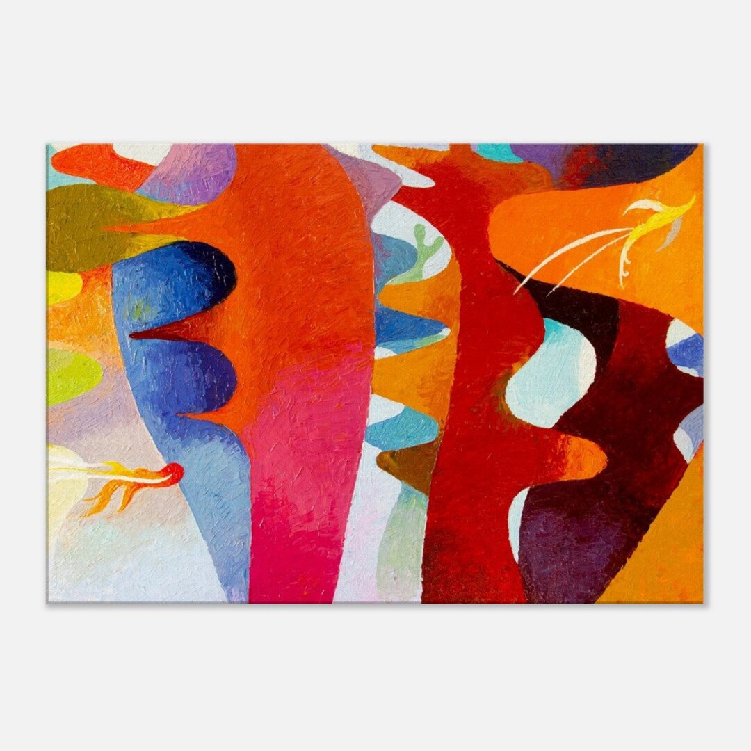 Abstract Wall Art colorful Printed on Thin Canvas. Art to Brighten up Any Room in Your Home ...