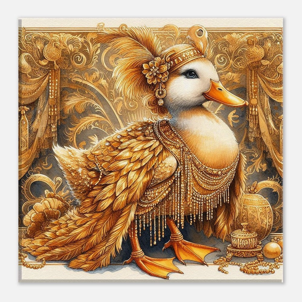 Art Deco Wall Art art Ducko Dolled up in Gold Finery Printed on Thin ...