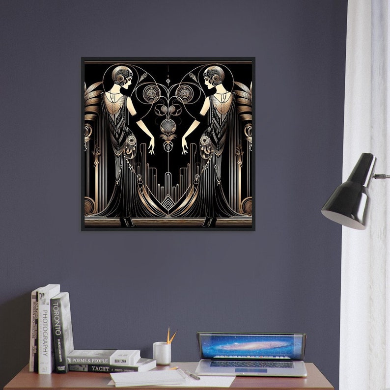 Art Deco Flappers Print, Elegant Wall Art, Framed Matte Paper - Etsy