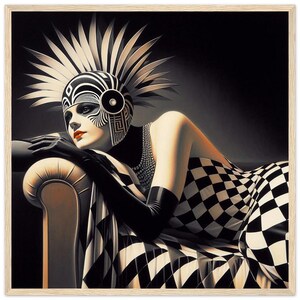 Art Deco Wall Art daring Printed on Premium Matte Paper Framed in ...