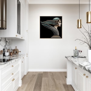 Art Deco Wall Art 'wind' Mascot Used on Cars - Mounted Framed Poster on ...