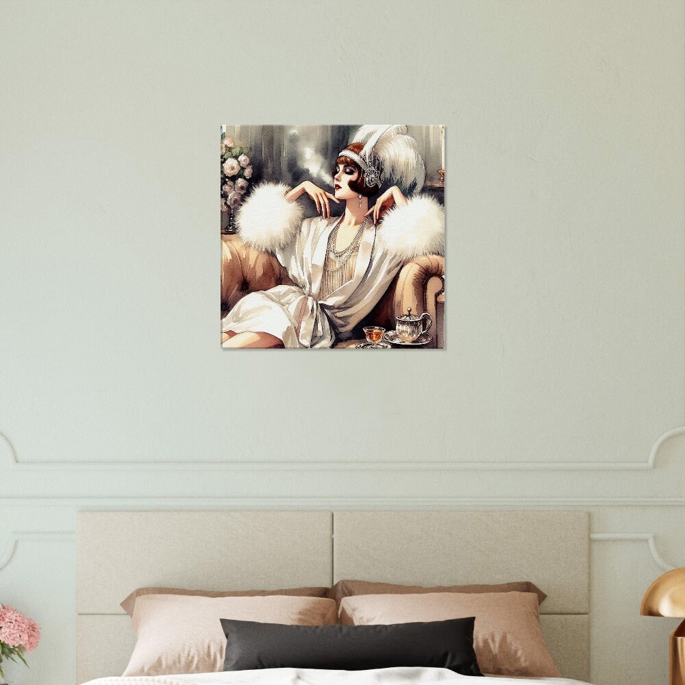 Art Deco Wall Art flapper of Leisure Printed on Thin Canvas. Perfect ...