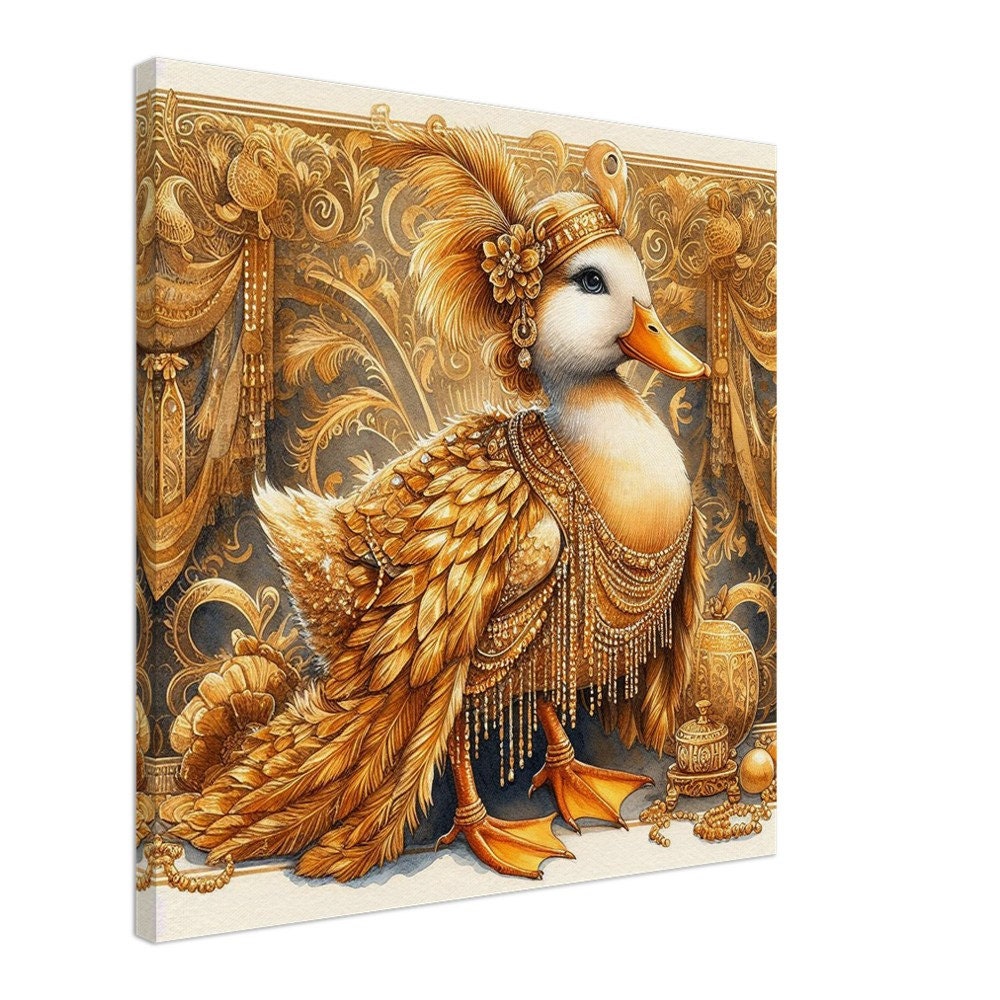 Art Deco Wall Art art Ducko Dolled up in Gold Finery Printed on Thin ...