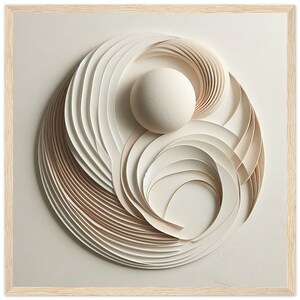 Art Print: "sculpture in Cream" Minimalist | Wood Frame - Etsy