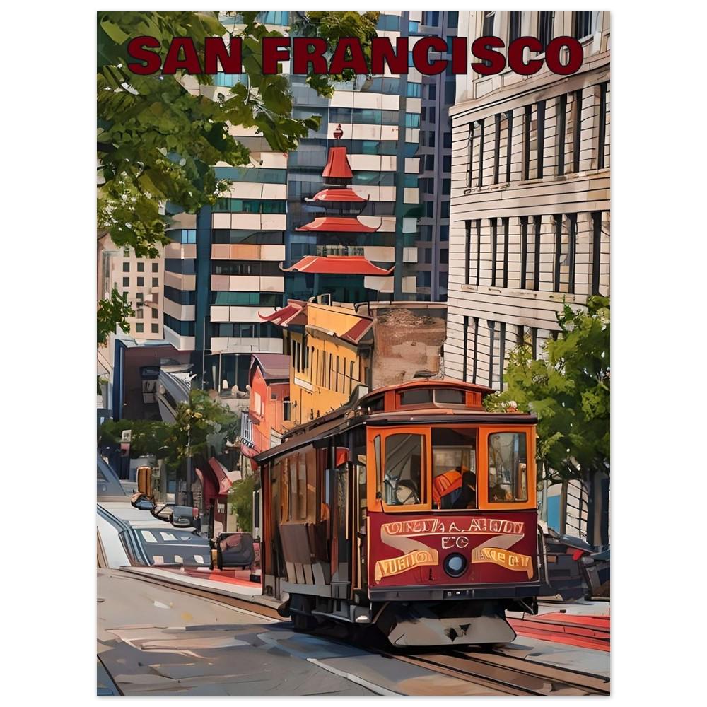 San Francisco Poster san Francisco Cable Car on Premium Matte Paper ...