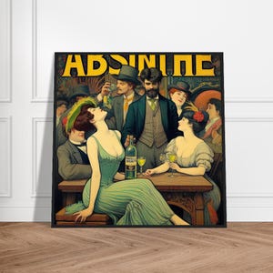 Art Deco Wall Art "absinthe and the Crowd" Premium Matte Paper Poster ...