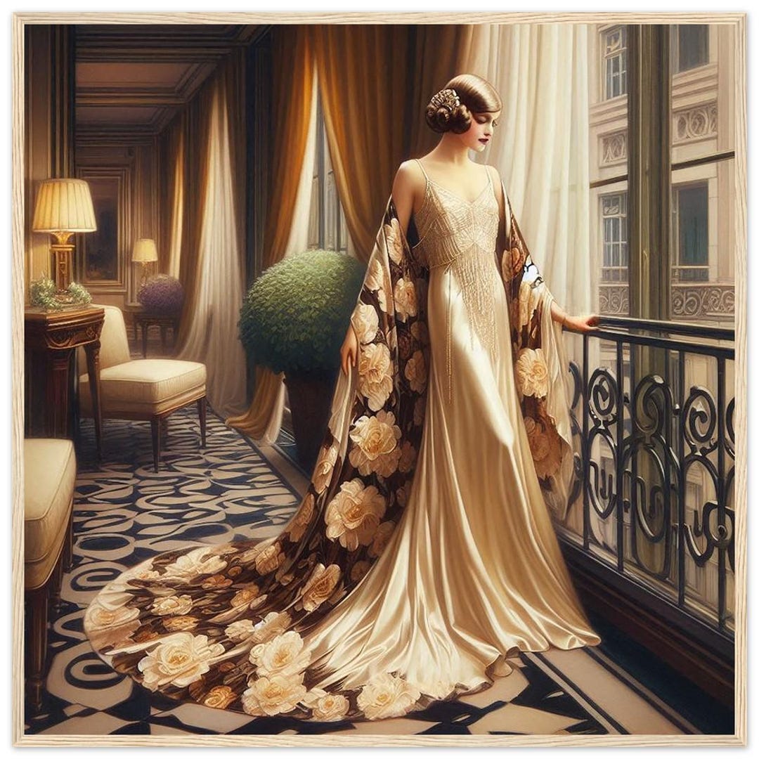 Art Deco Wall Art "beautiful in Brocade" Premium Matte Paper Framed in ...