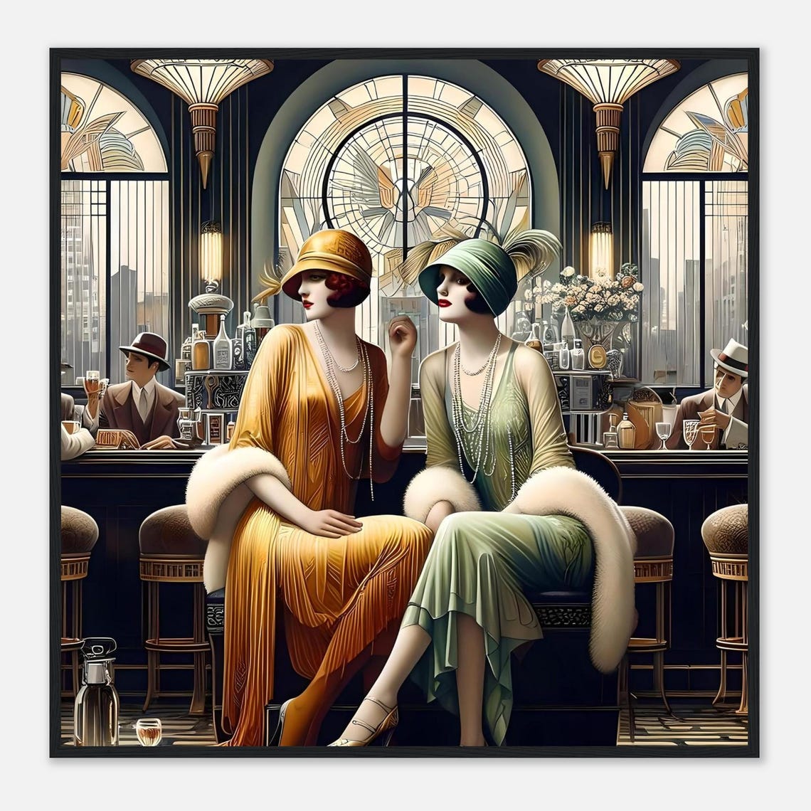 Art Deco Framed Poster "ladies Night Out" Roaring 20s Style - Etsy