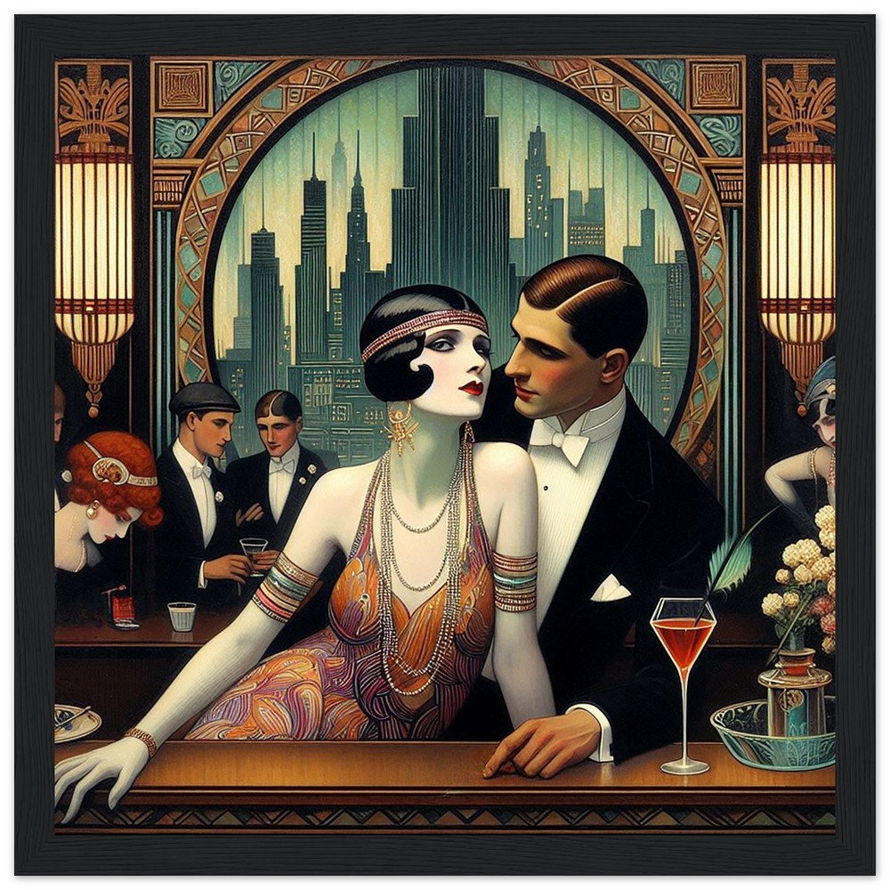 Art Deco Wall Art the Date Printed on Premium Matte Paper Framed in ...