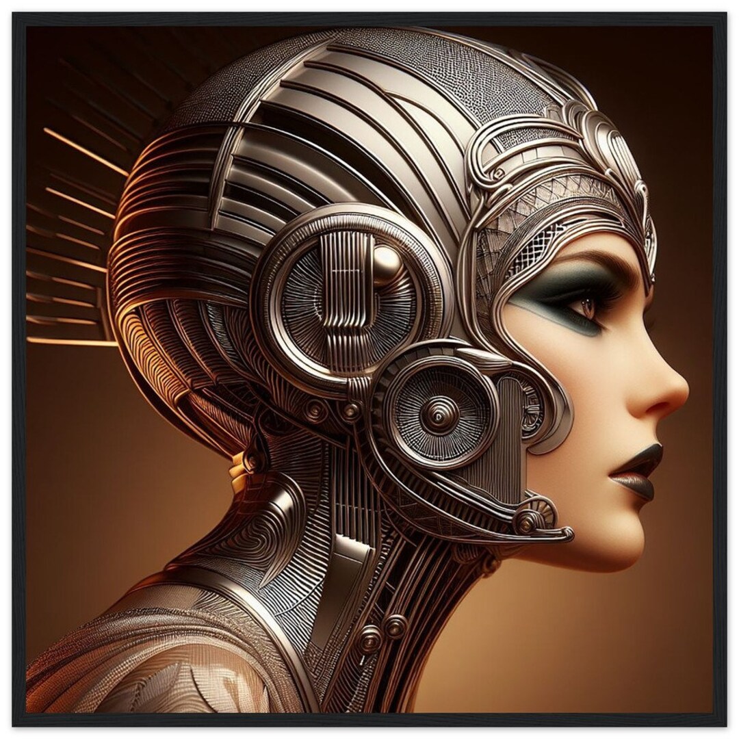 Art Deco Wall Art "futuristic Flapper" Printed on Premium Matte Paper ...