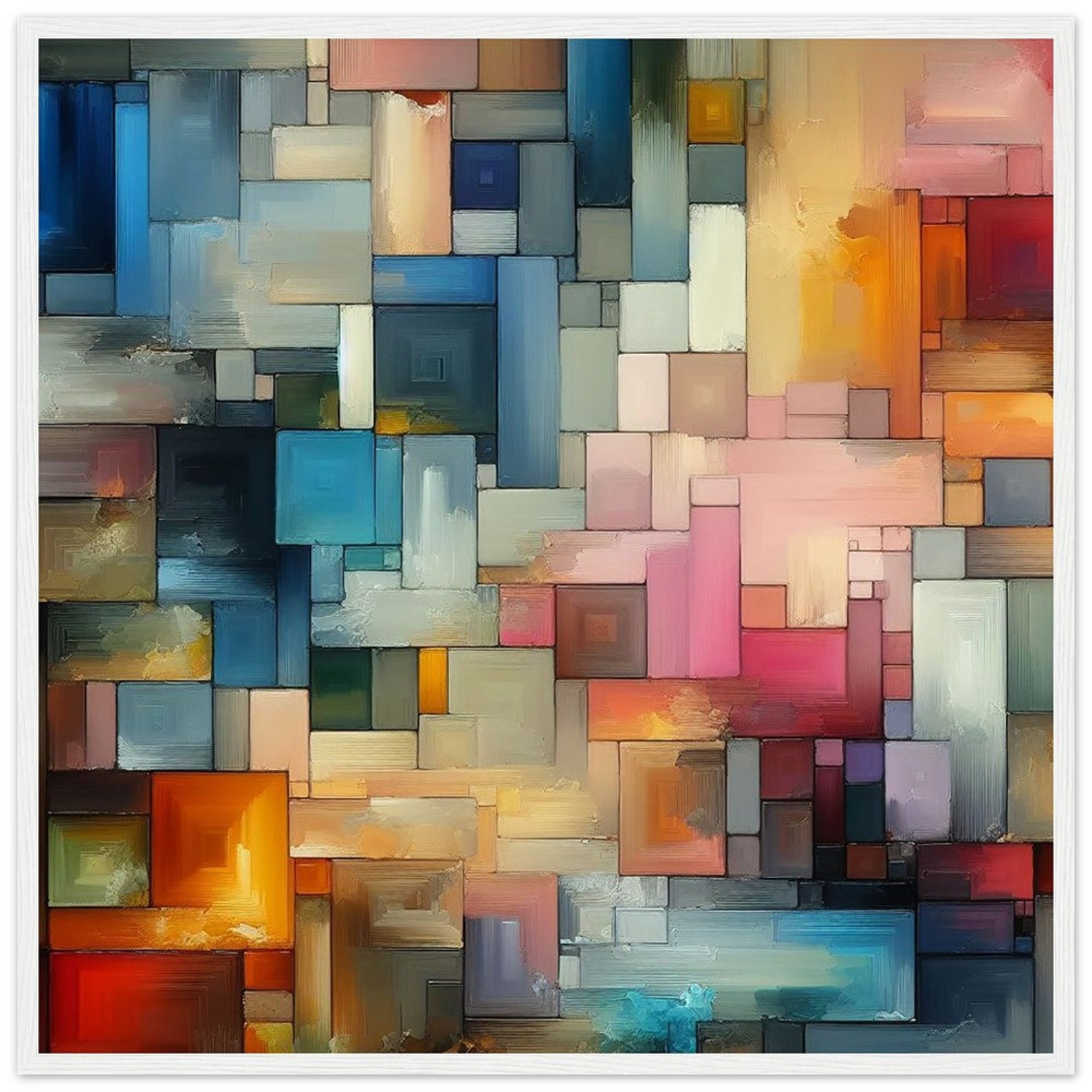 Abstract Wall Art Large Wood Framed Print study in Abstract Colors Wall ...