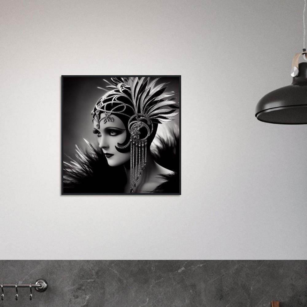 Art Deco Glamour Print: "hollywood Vamp" Black Framed Wall Art - Etsy