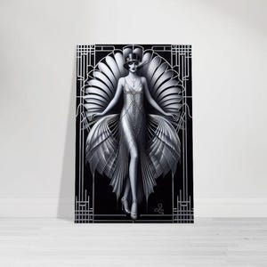 Art Deco Wall Art "flapper Icon of Art Deco" Printed on Thin Canvas ...